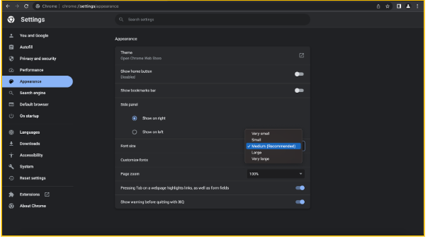 How do I change the font size/zoom on the Washington Post website ...